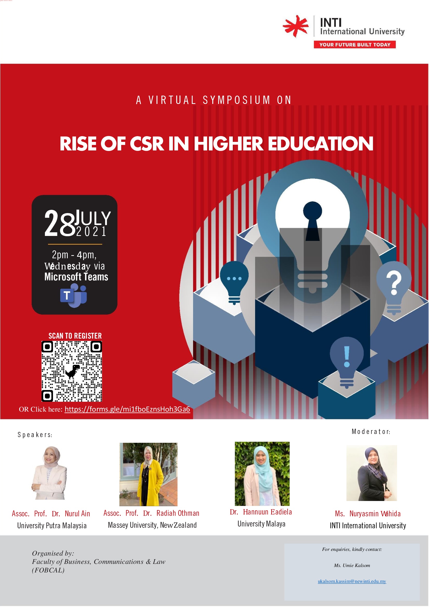 Virtual Symposium on the Rise of CSR in Higher Education – INTI ...
