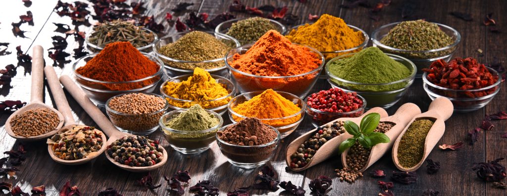 Variety,Of,Spices,And,Herbs,On,Kitchen,Table. - INTI International ...